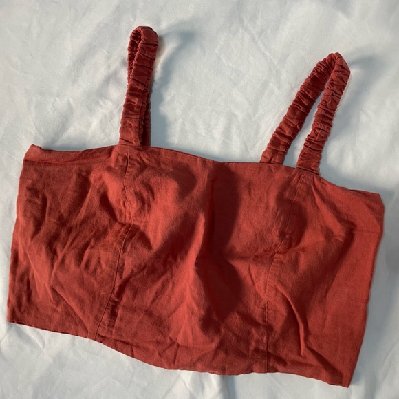 topmark | Tops | Rust Red Strap Crop Top Size M Summer Crop Tank Dark ...